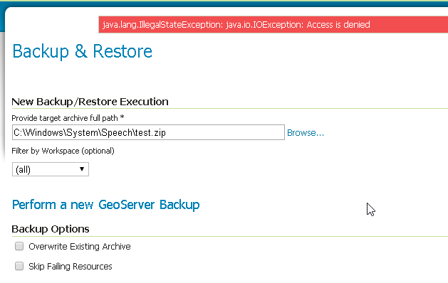 [Geoserver-users] backup and restore extension prevent geoserver to run - GeoServer User - OSGeo ...