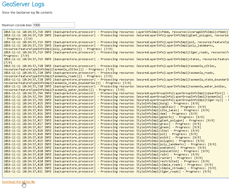 [Geoserver-users] backup and restore extension prevent geoserver to run - GeoServer User - OSGeo ...