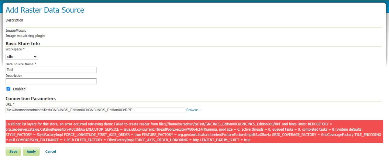 [Geoserver-users] CADRG-RPF Data not able to load into GeoServer ...
